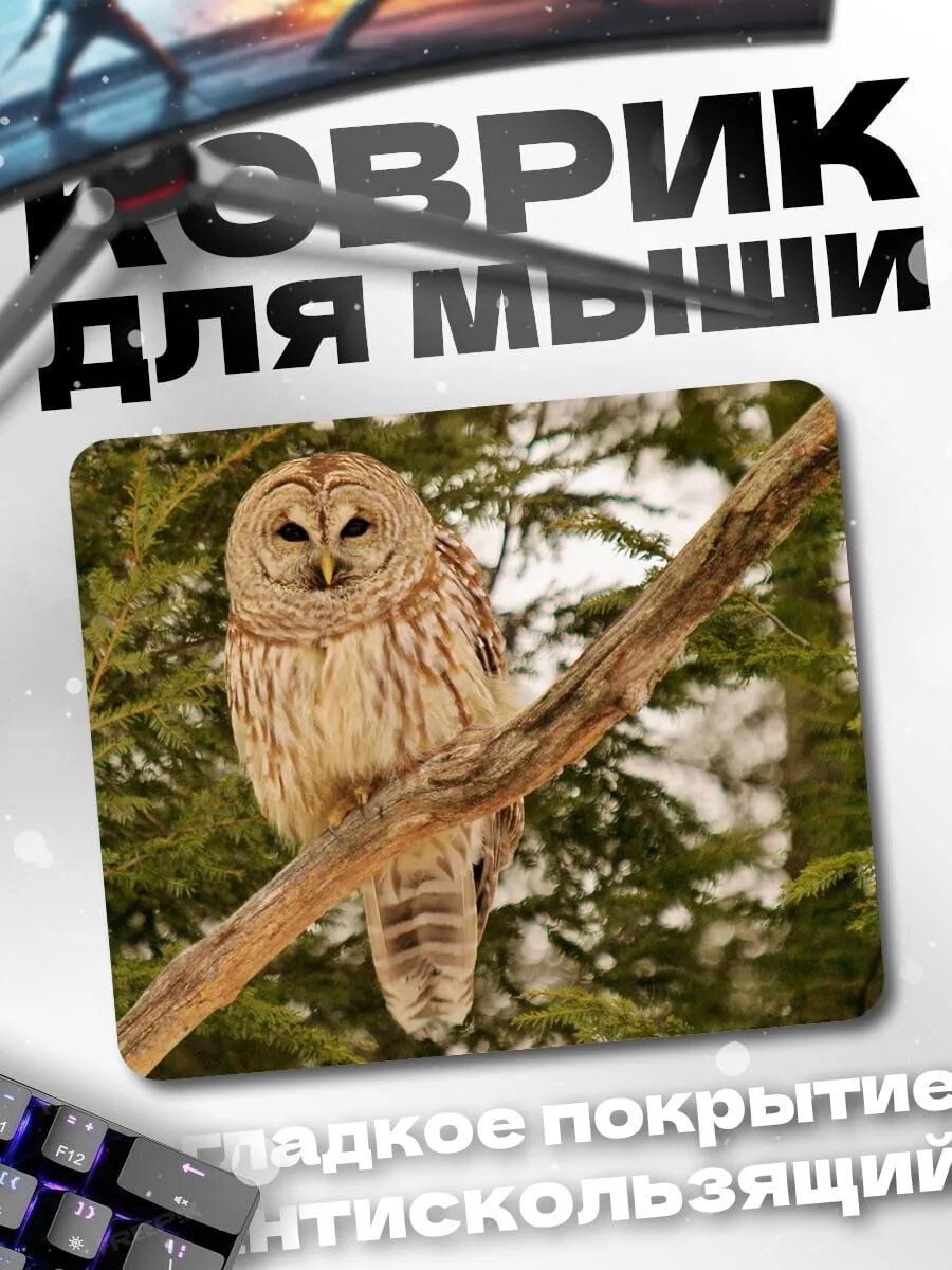 Коврик для мыши Полосатая сова