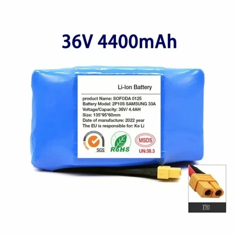 36v 4.4Ah зарядная литиевая батарея 10S2P 4400mAh 18650 электрические самобалансирующие скутер аккумуляторы hoverboard