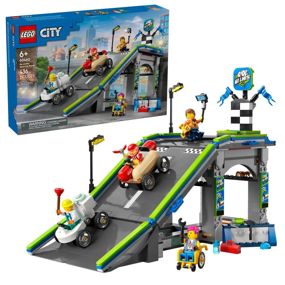 Лего City серия, LEGO 60460 Без ограничений: Трасса для гоночных автомобилей, lego конструктор для мальчика, лего для девочек