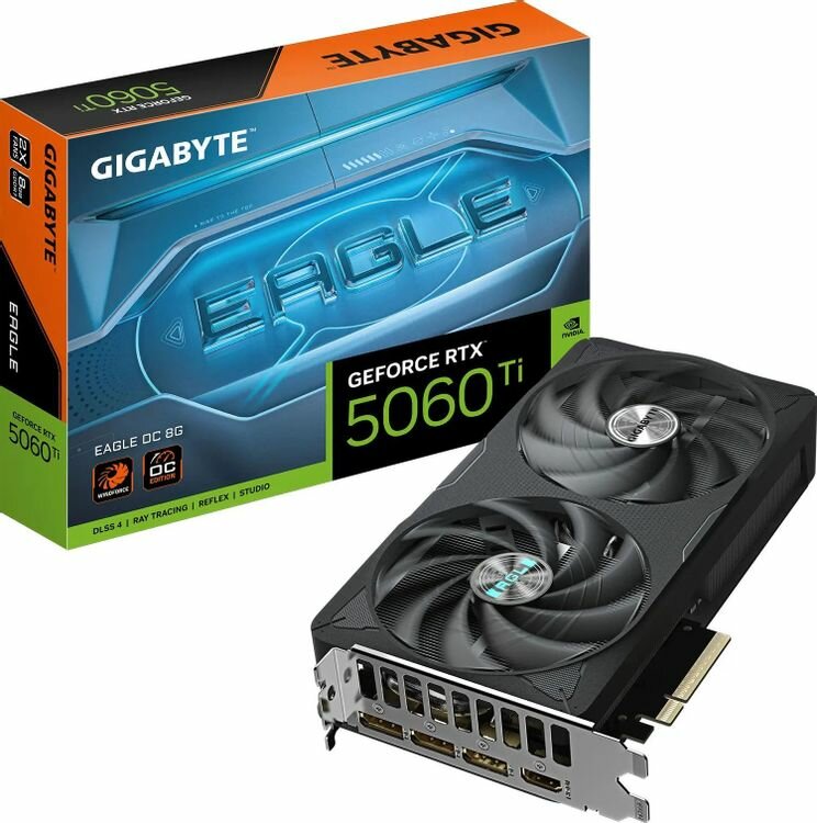 Видеокарта Gigabyte GeForce RTX 5060 Ti Eagle OC 8GB (GV-N506TEAGLE OC-8GD) черный