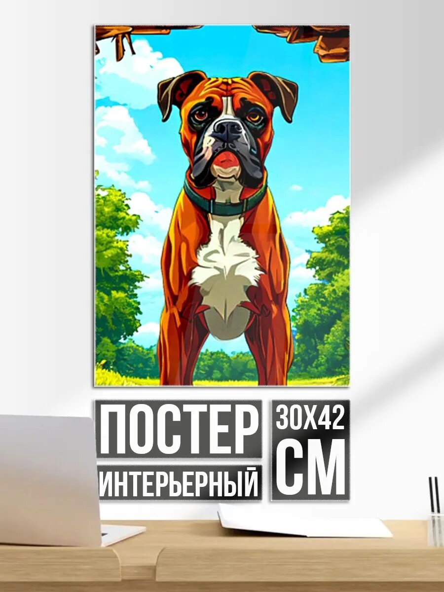 Постер на стену Немецкий боксер на природе