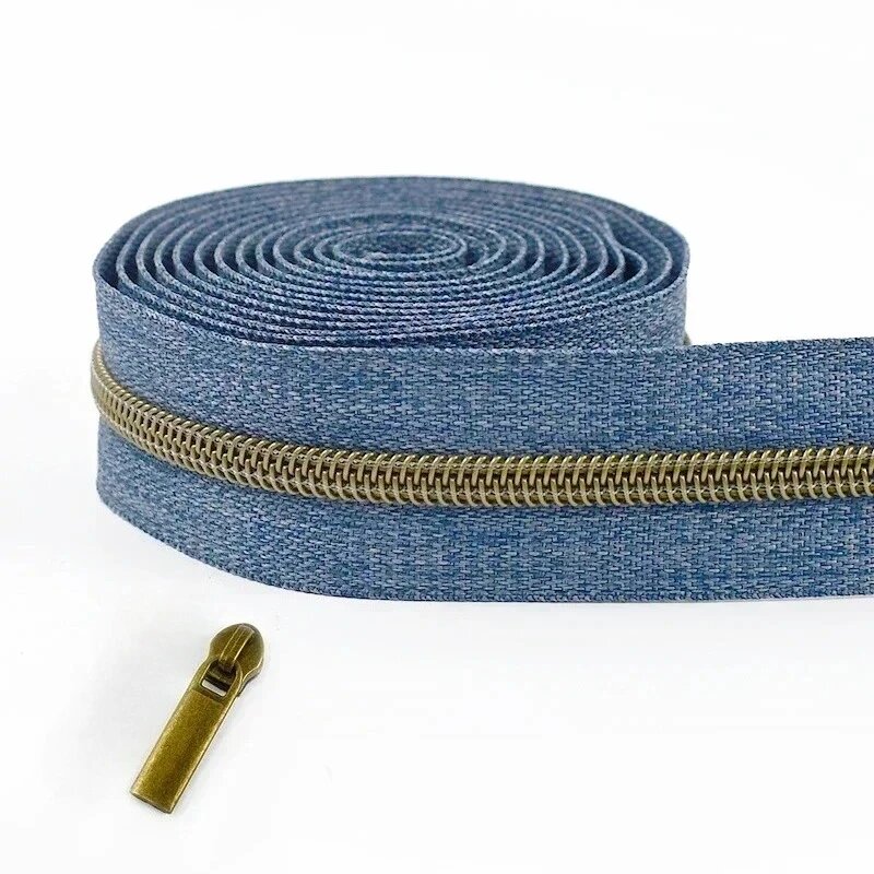 Нейлоновая лента на молнии Meetee 2/3/5М 5# Bronze, 2MZips2PcPulls