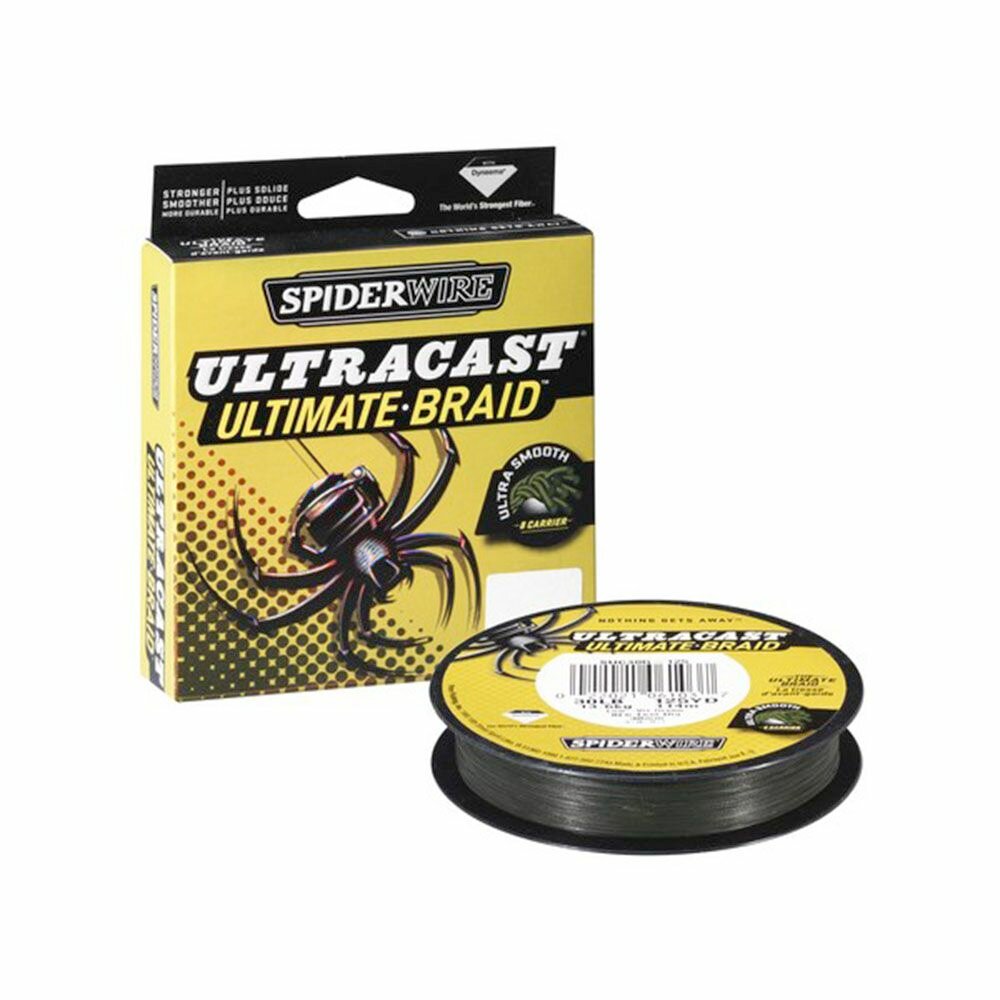 Леска плетеная SPIDERWIRE Ultracast Ultimate Braid Lo-Vis Green 0,2мм, 20,7кг, 110м 1278845