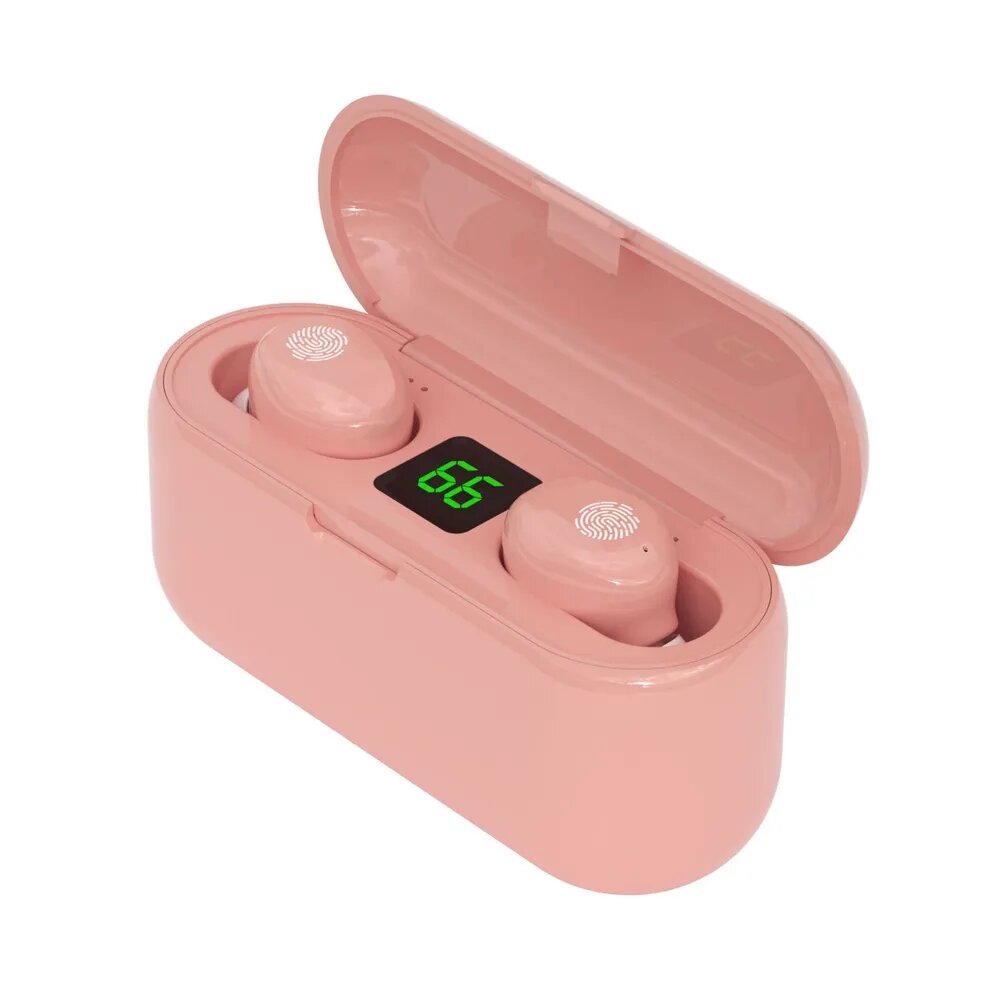 Наушники беспроводные с микрофоном Geozon Core, Bluetooth, USB Type-C, светло-розовый