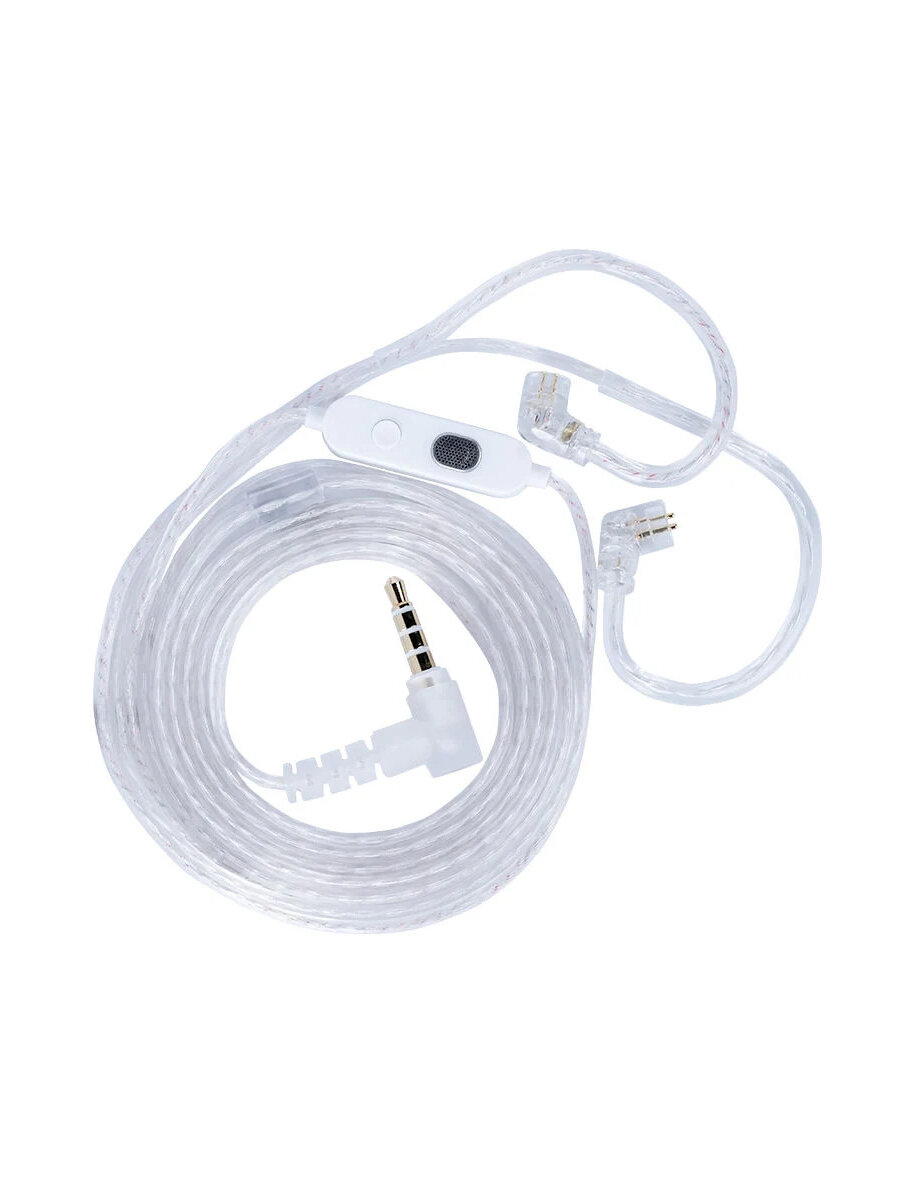 KZ 47-42 Dual Mic Silver Plated Upgrade Cable 3.5 мм, белый, кабель для наушников