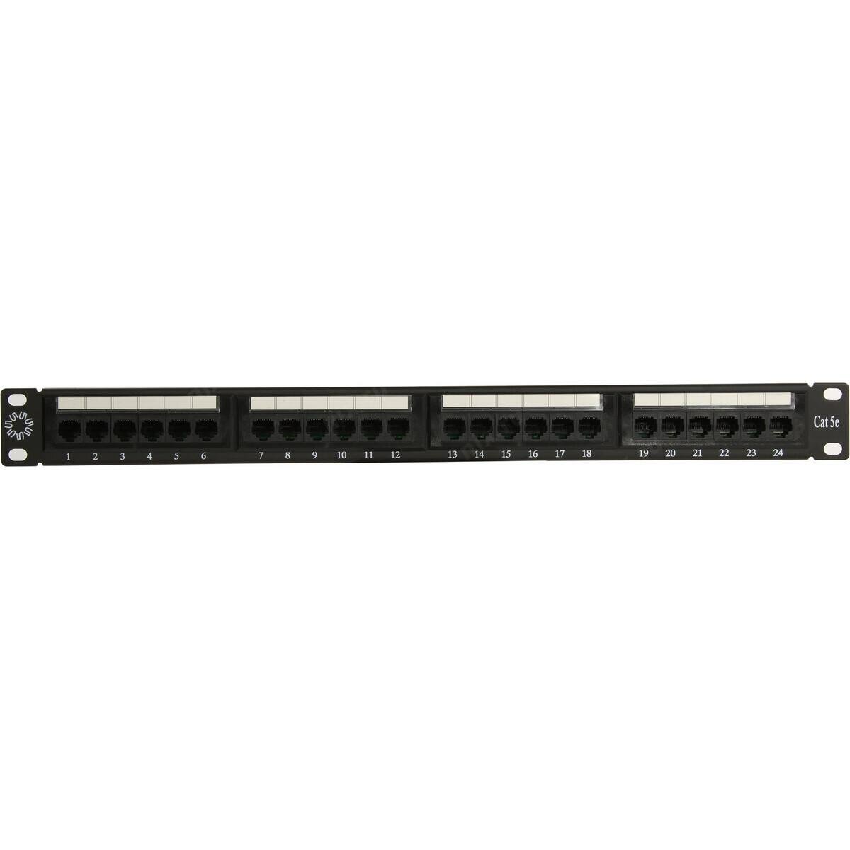 Patch Panel 19" 1U UTP 24 port кат.5e 5bites PPU55-07 разъём KRONE&110 (dual IDC) — фото 1