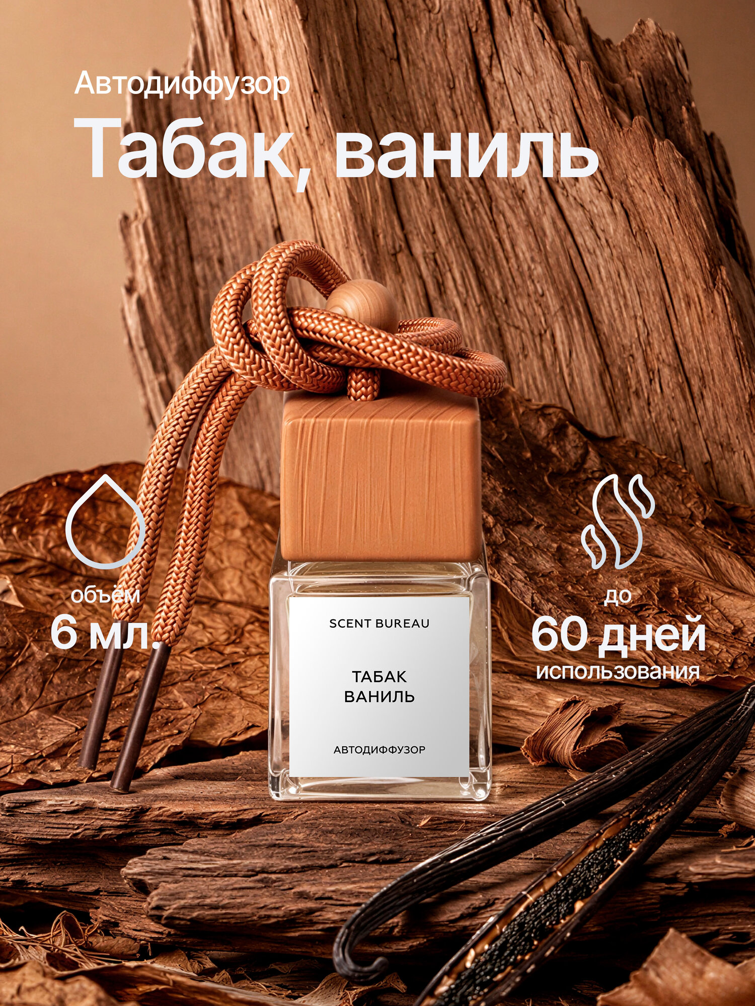 Scent Bureau Табак и ваниль автопарфюм / автодиффузор / ароматизатор для автомобиля, офиса, дома