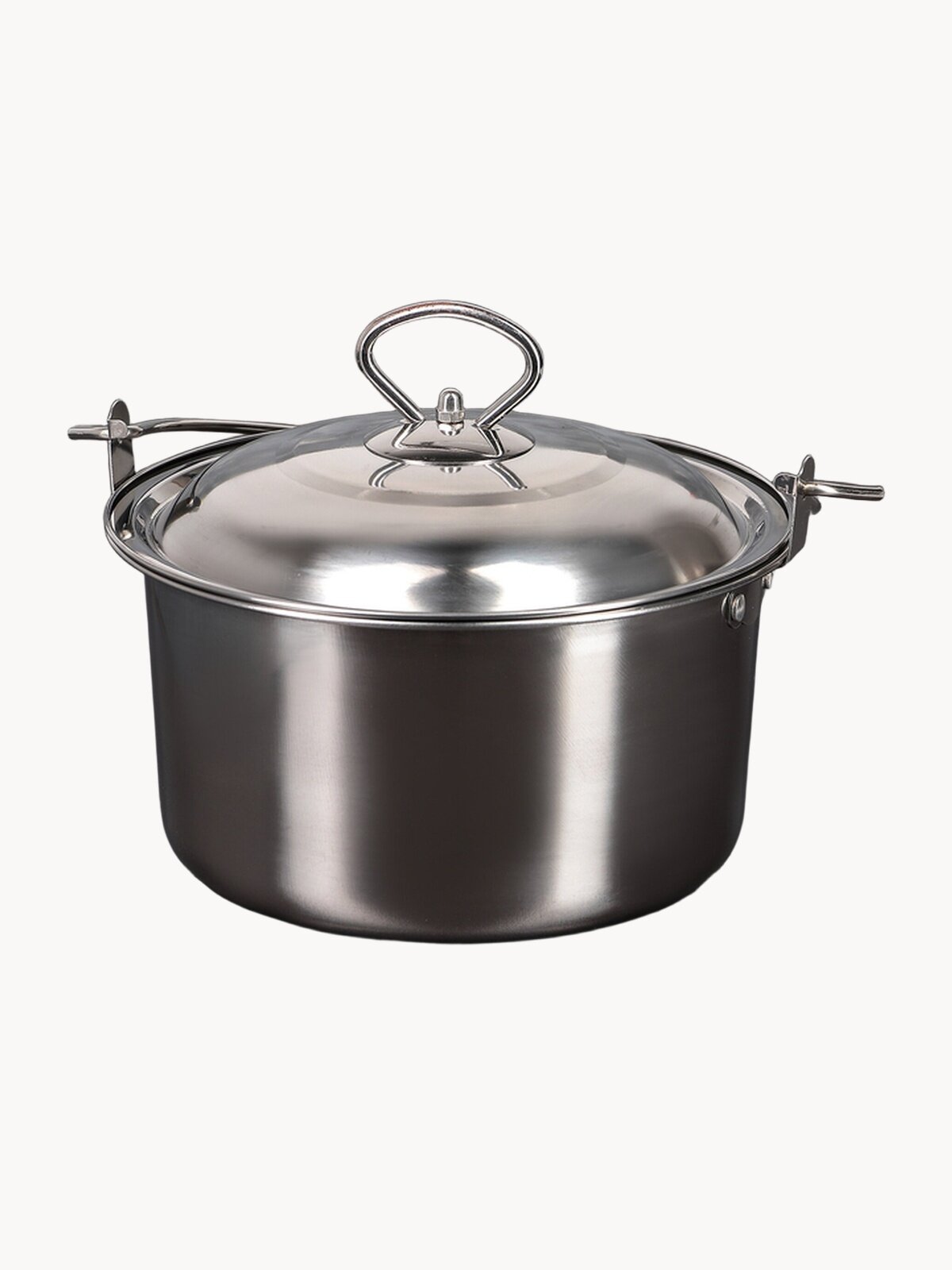 Котелок походный SKYPHOS, с крышкой, нержавеющая сталь, 2.5 л, хромированный