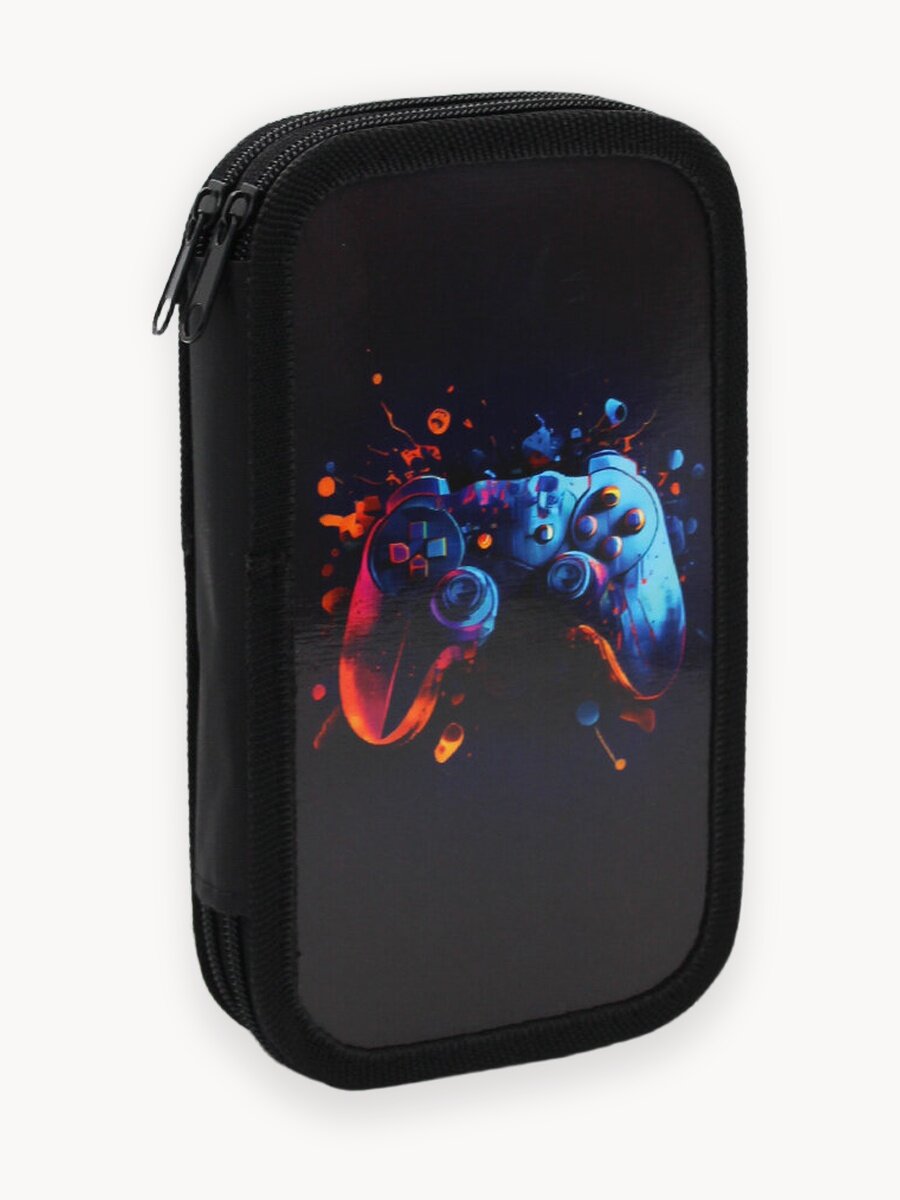 Пенал школьный для мальчиков AXLER, книжка на молнии, 2 отделения, для карандашей и ручек, 19*10.5*3.5 см