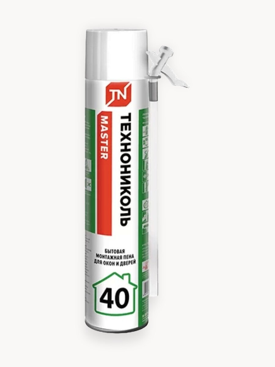 Пена монтажная Технониколь, бытовая, 40 л, 400 мл, Master, всесезонная, 625509