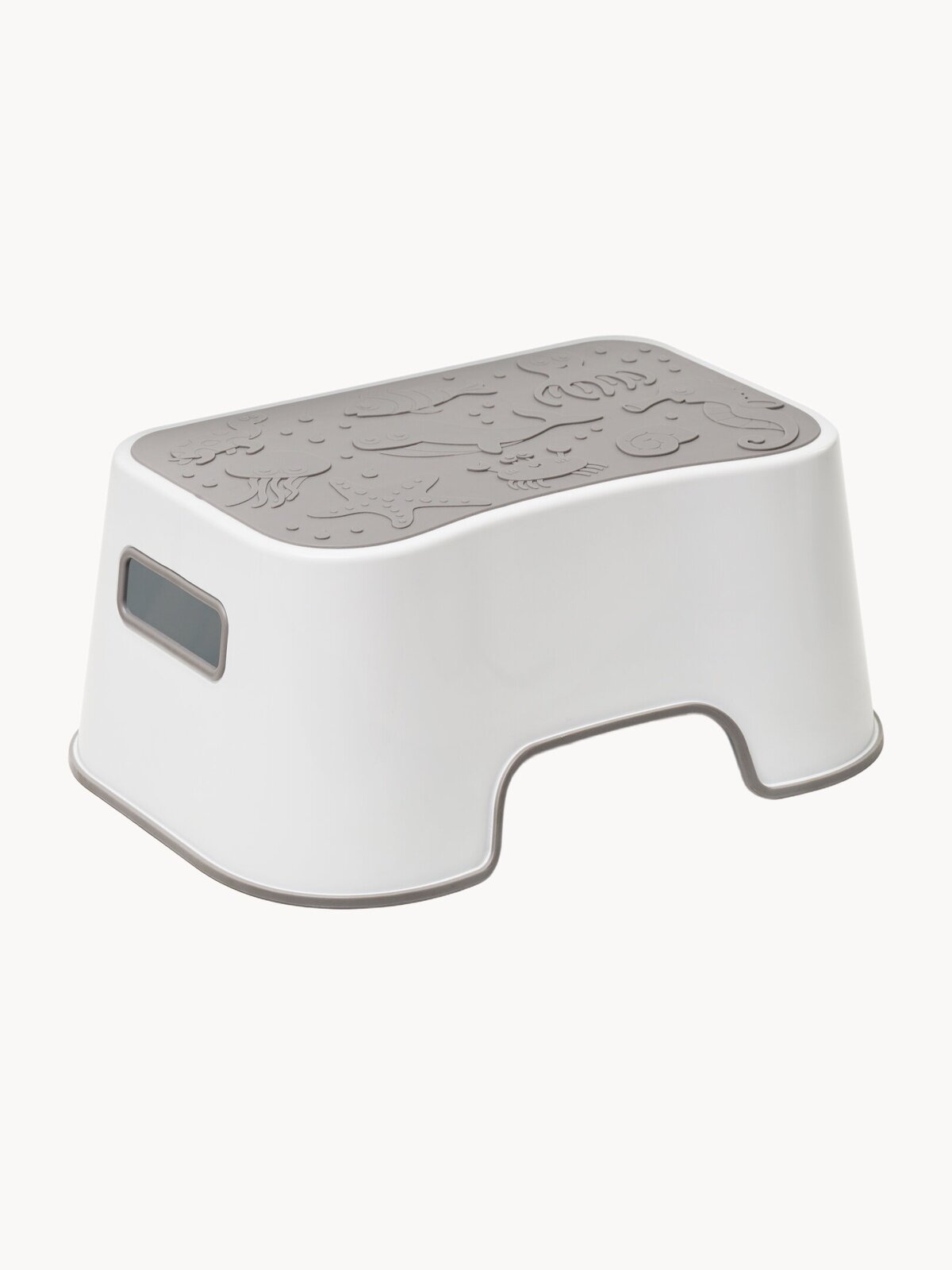 Стульчик-подставка BABYROX, до 100 кг, нескользящий, белый/серый