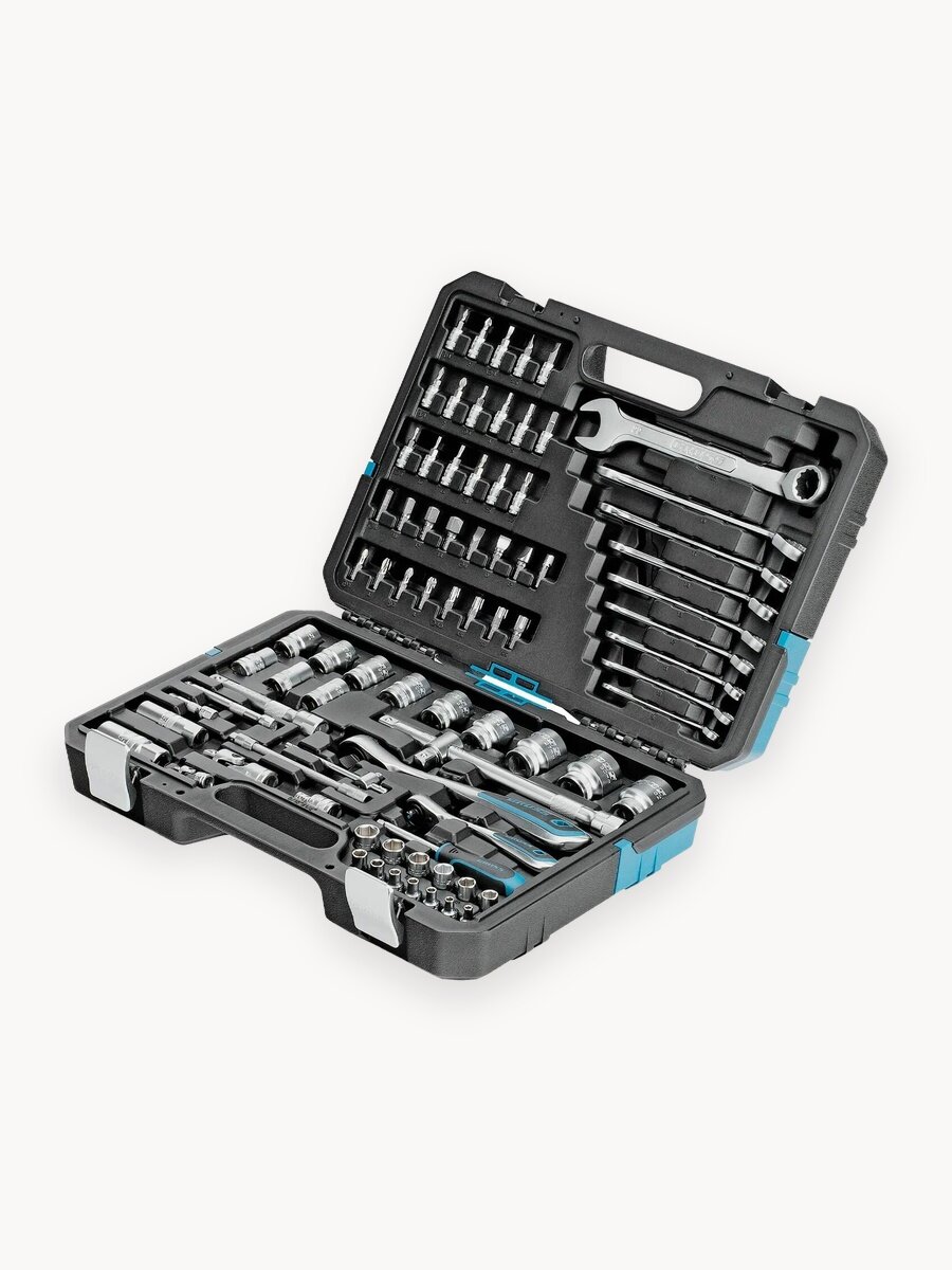 Набор инструментов, 1/4", 1/2", CrV, 120 зубьев, 82 предмета Gross