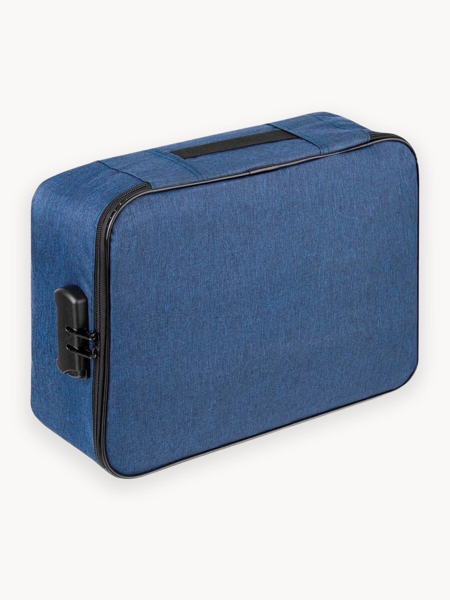 Сумка-органайзер с кодовым замком — для документов и важных бумаг, синяя