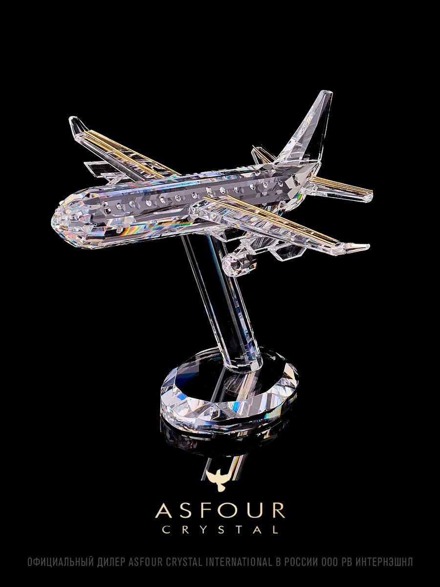 Скульптура из хрусталя "Самолет" Asfour Crystal