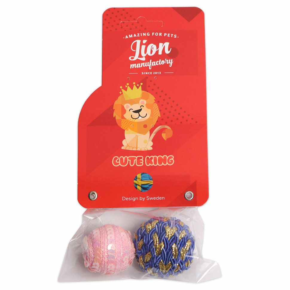 Игрушка для кошек Lion "Веселые Мячики", для всех возрастов, 2 шт
