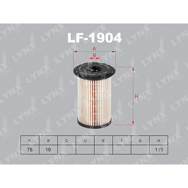 LYNXAUTO lf-1904 (1352443 / 302727595 / 30ECO075) фильтр топливный Ford (Форд) Focus (Фокус) II 1.8d 04 / c-max i-II 1.8d 05