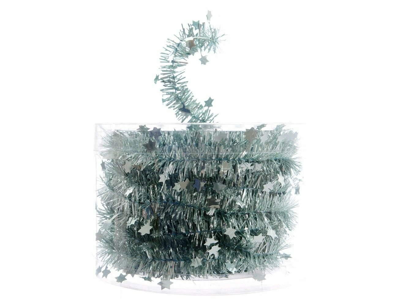 Мишура делюкс (deluxe) звездная нить мятная, 3.5 см х 7 м, Kaemingk 420149