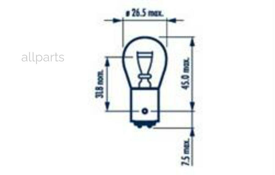 NARVA 17925 Лампа накаливания для грузовых автомобилей, 10шт в упаковке P21/5W 24V 21/5W BAY15d