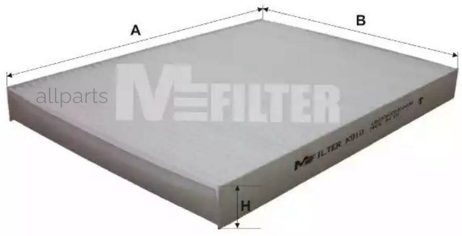 M-FILTER K910 фильтр салона!\ Audi A3 1.9TDi 96-01, Seat Cordoba 1.0-1.8/1.9TDi 99-02, VW Passat 2.0TDi 03-05