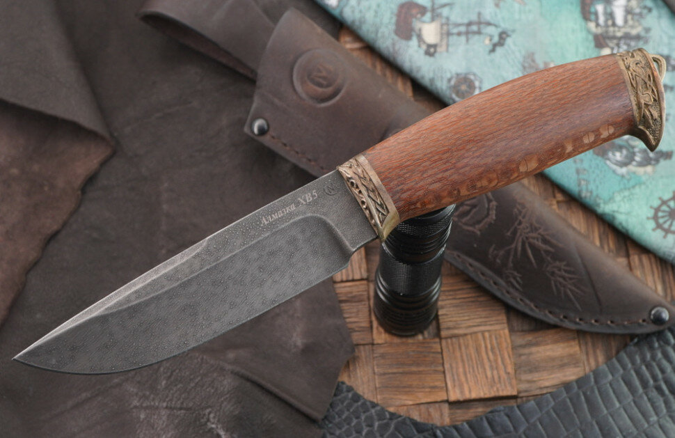Мастерская Семина нож с фиксированным клинком Соболь, сталь ХВ-5, рукоять лайсвуд