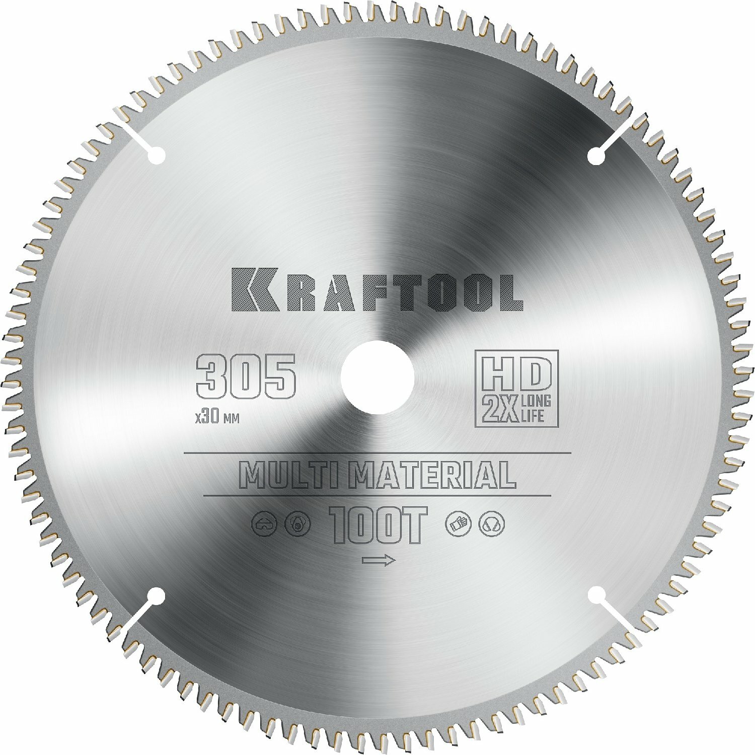 Пильный диск KRAFTOOL Multi Material 305мм 30мм 100 зубьев для алюминия пластика и ламинированных плит