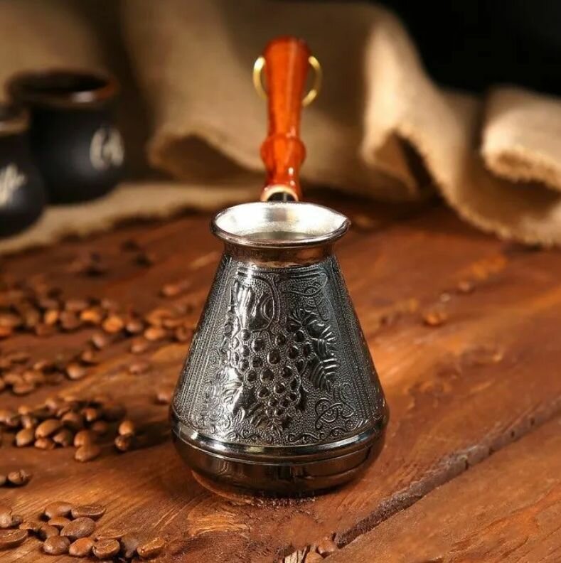 Турка медная 640 мл, турецкая турка, турка для кофе