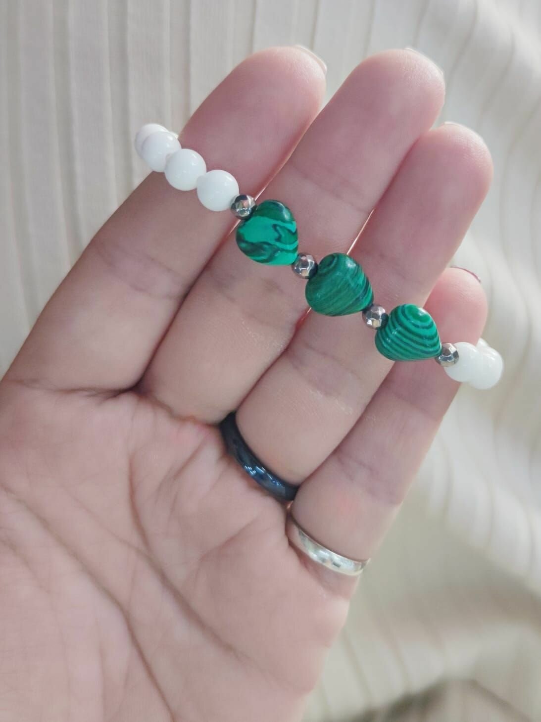 Браслет, малахит, искусственный камень