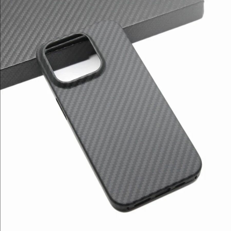 Кевларовый чехол без магнита DiXiS Carbon Case для Apple iPhone 15 Pro (B15Pro-0B) Матовый черный