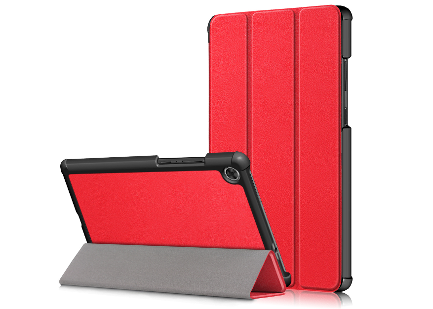 Чехол-обложка MyPads для Lenovo Tab M8 TB-8505F/X тонкий умный кожаный на пластиковой основе с трансформацией в подставку красный