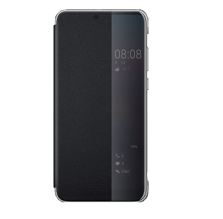 Чехол MyPads с боковым окном с логотипом для Huawei P20 5.8 (EML-AL00) черный