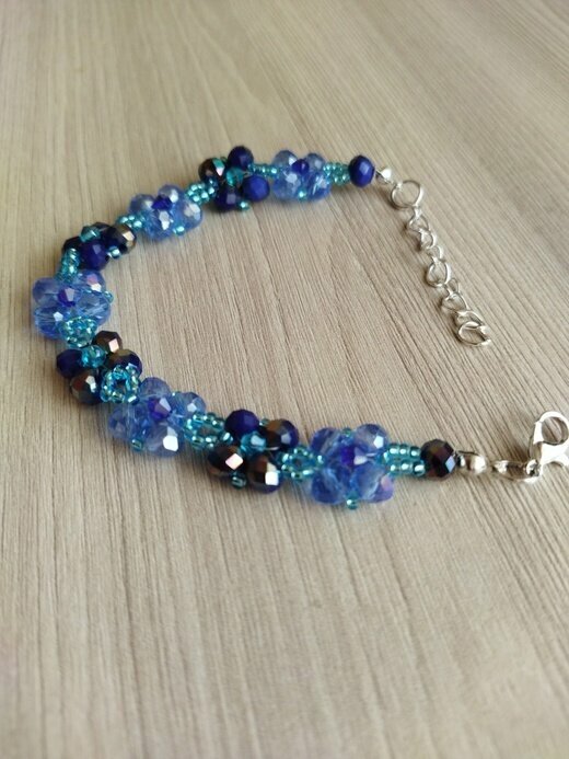 Браслет, бисер, стекло