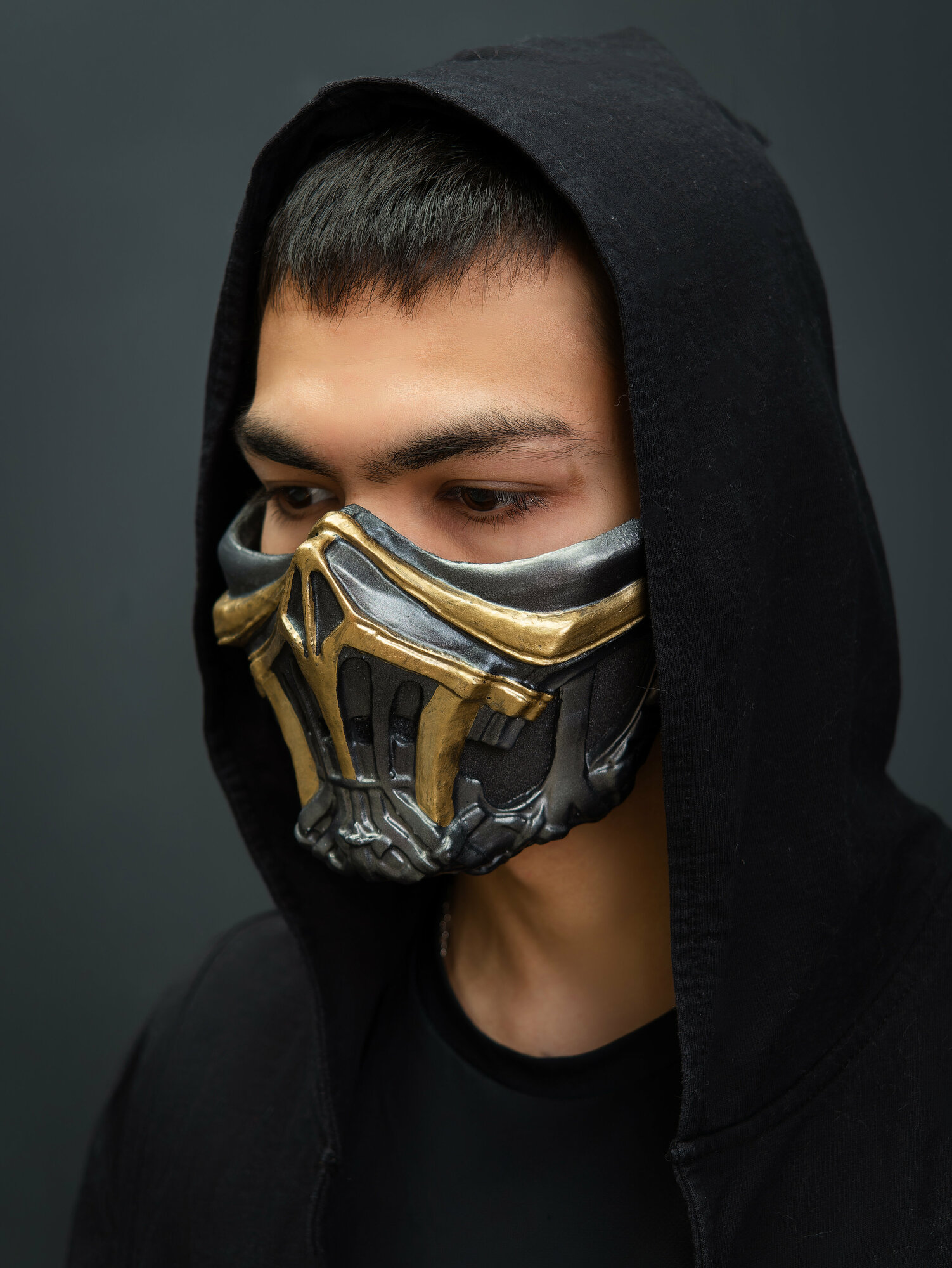 Полумаска Маска Скорпион Саб-Зиро Мортал Комбат