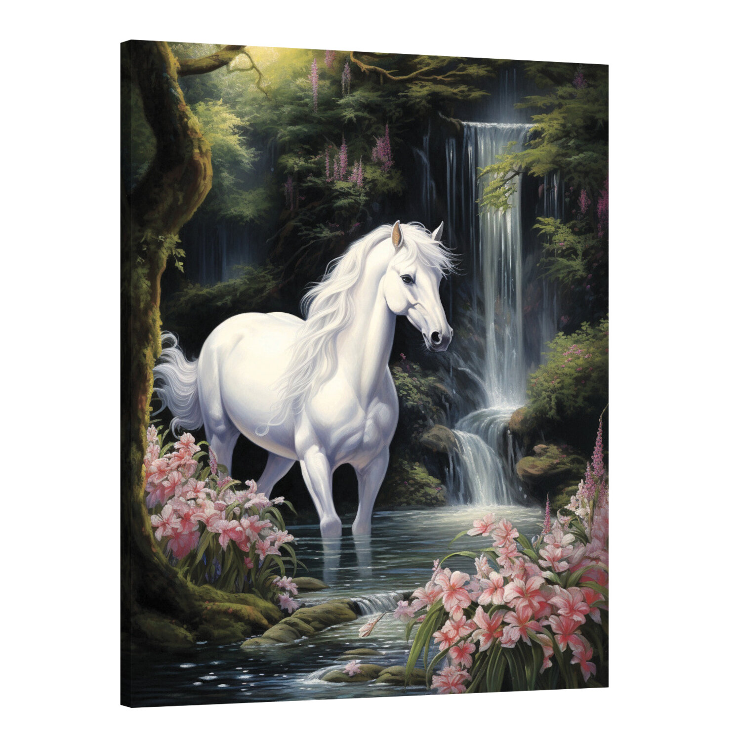 Интерьерная картина 50х70 "Белая лошадь"