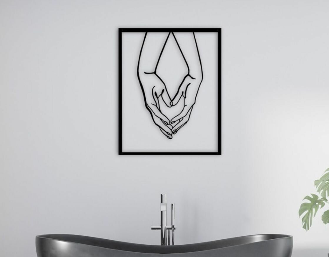 Панно 50х35 см "Эстетика Любовь" декоративное настенное чёрное, декор на стену, картина