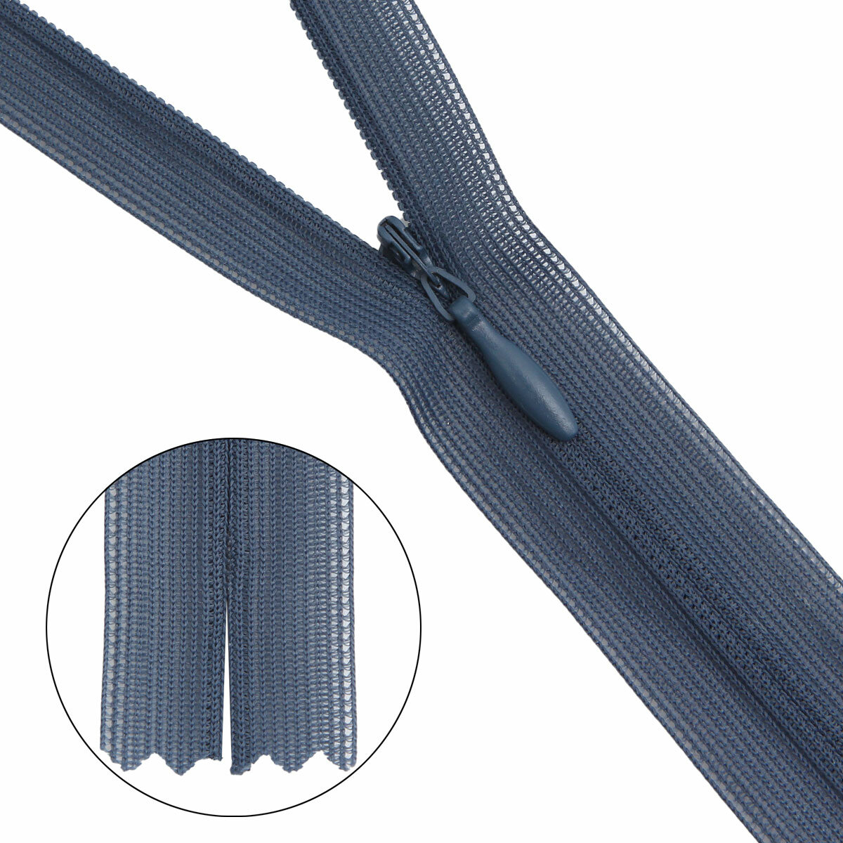 Молния потайная неразъемная 22 см, 10 шт, Т3, Айрис (A-321 джинс)