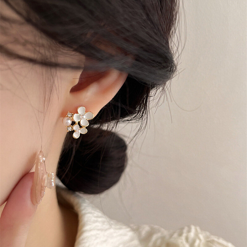 Серьги пусеты, эмаль, пластик