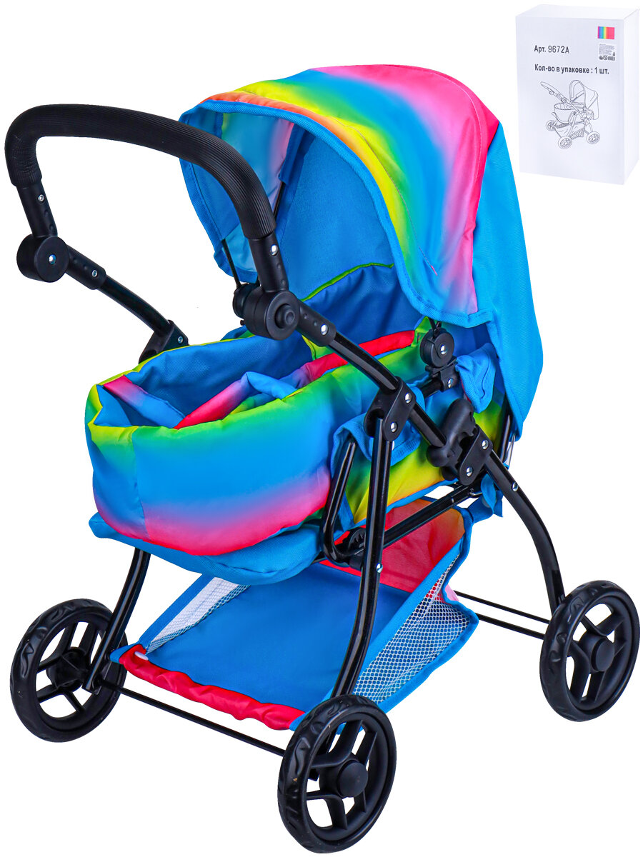 Коляска-трансформер, коляска 3 в 1, коляска-люлька, прогулочная коляска для кукол Рыжий кот