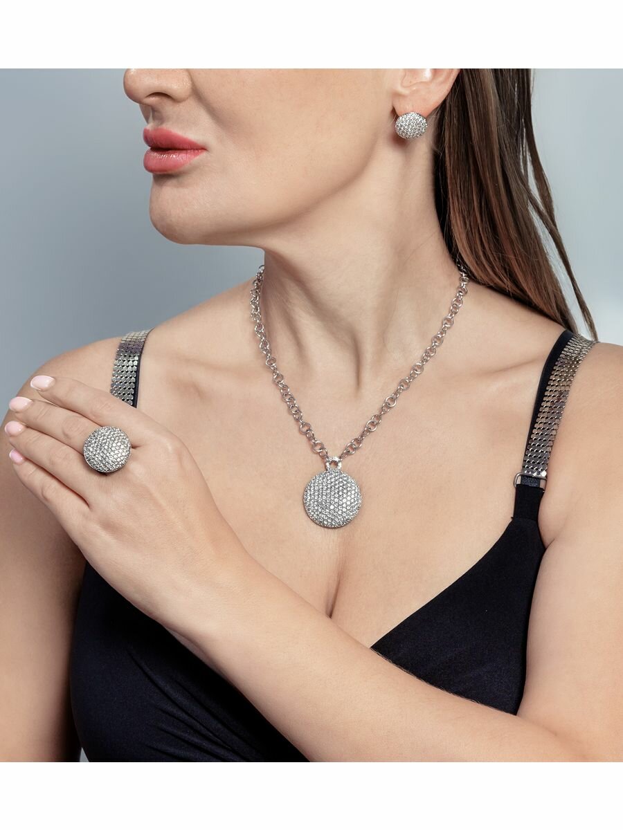 Колье, серебро, 925 проба, фианит