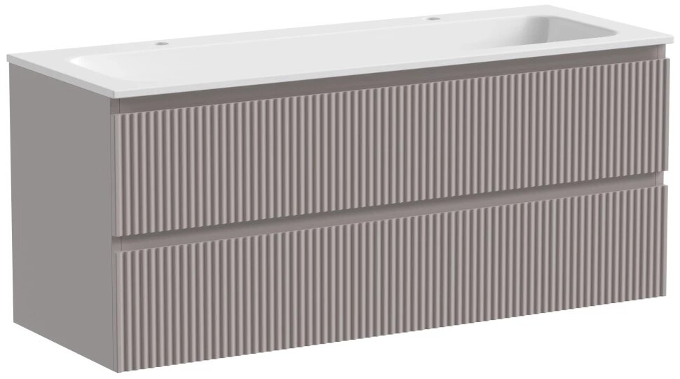 Тумба с раковиной серый матовый 121 см Sancos Snob R SNR120SM + CN7016