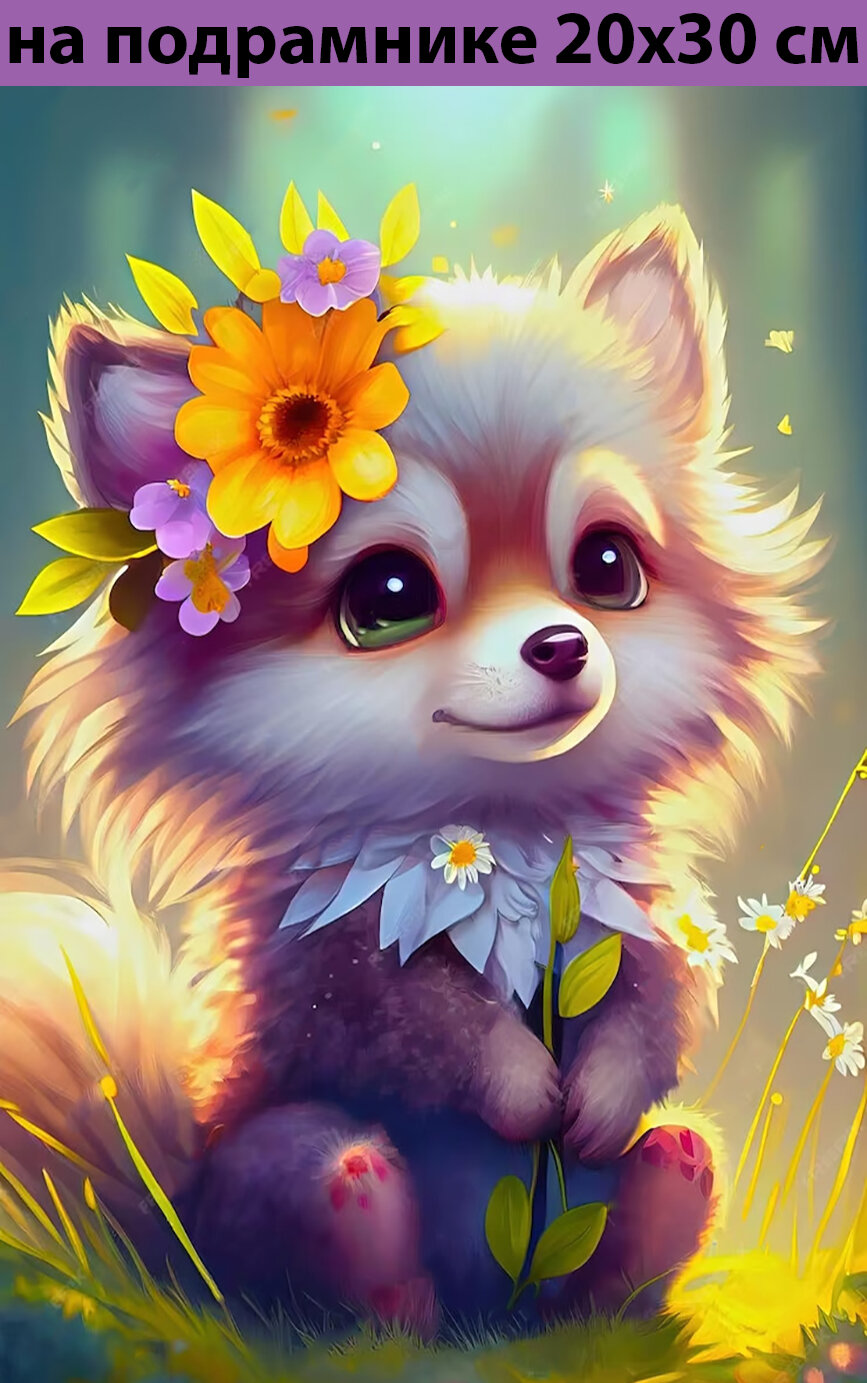 Алмазная мозаика на подрамнике 20х30 детская, алмазная вышивка на подрамнике 20х30 цветы, картина стразами, живопись