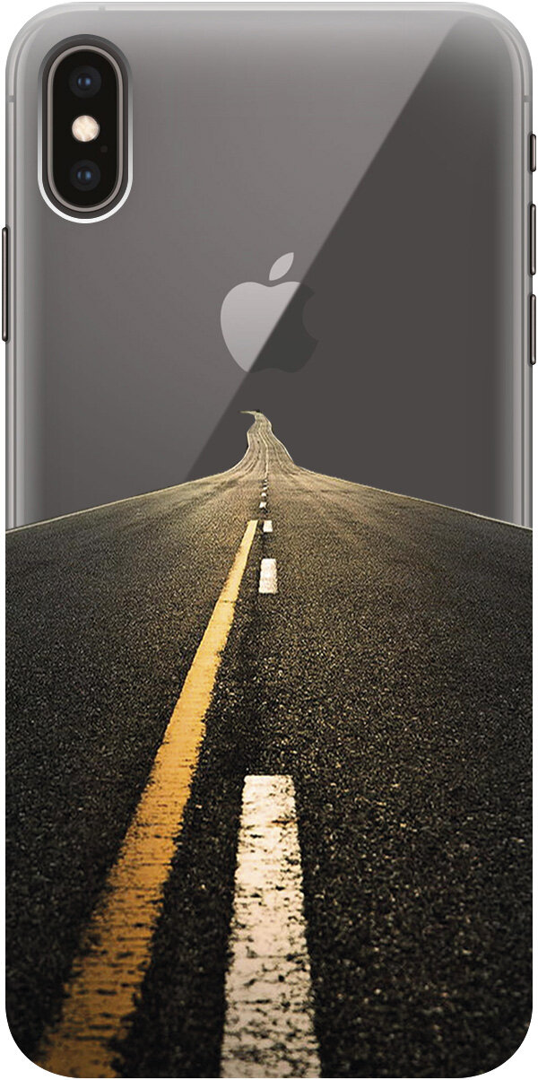 Силиконовый чехол на Apple iPhone XS Max / Эпл Айфон Икс Эс Макс с рисунком "Road"