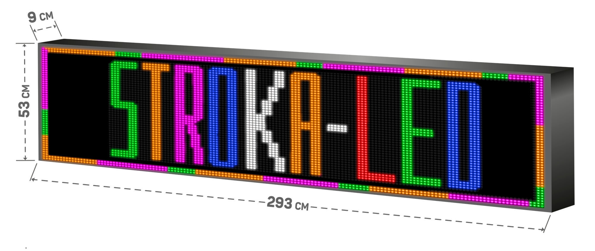 Бегущая строка/ Led /рекламная вывеска/ панель/293х53см