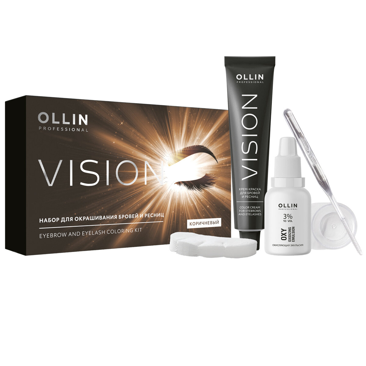 Ollin Professional Vision VISION набор для окрашивания бровей и ресниц (Коричневый)