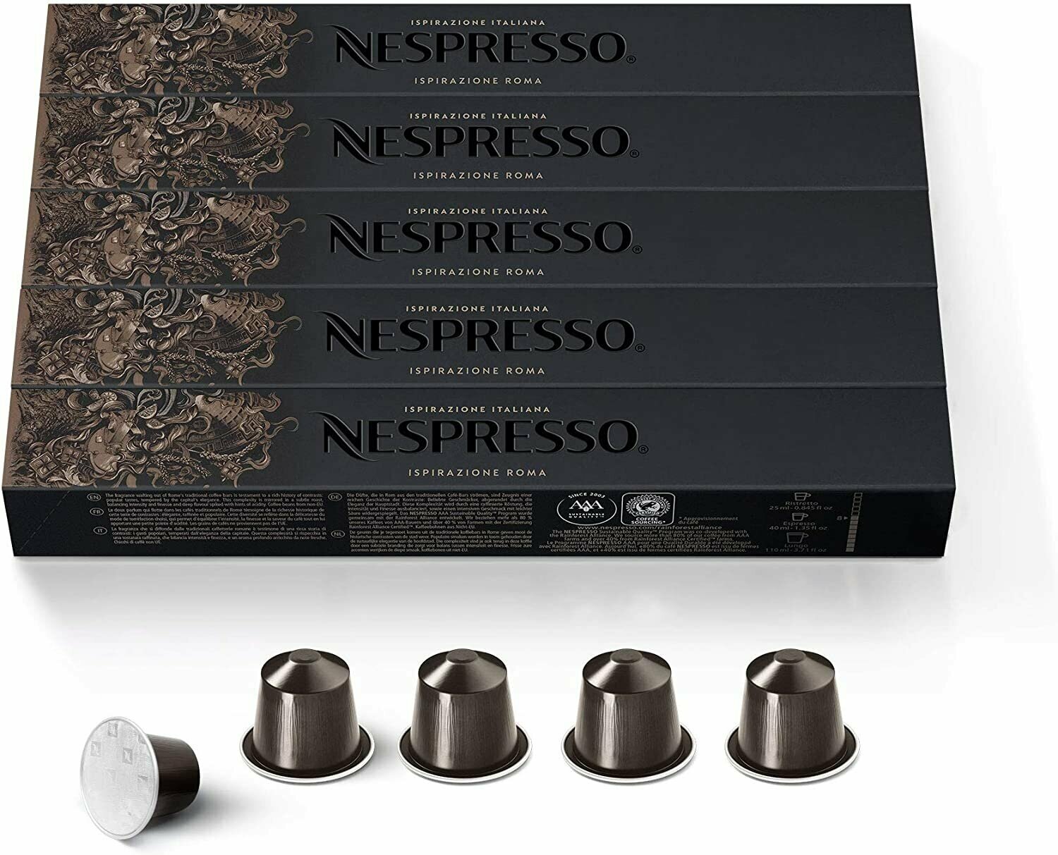 Кофе в капсулах Nespresso Original Ispirazione Roma, 5 упаковок, 50 капсул