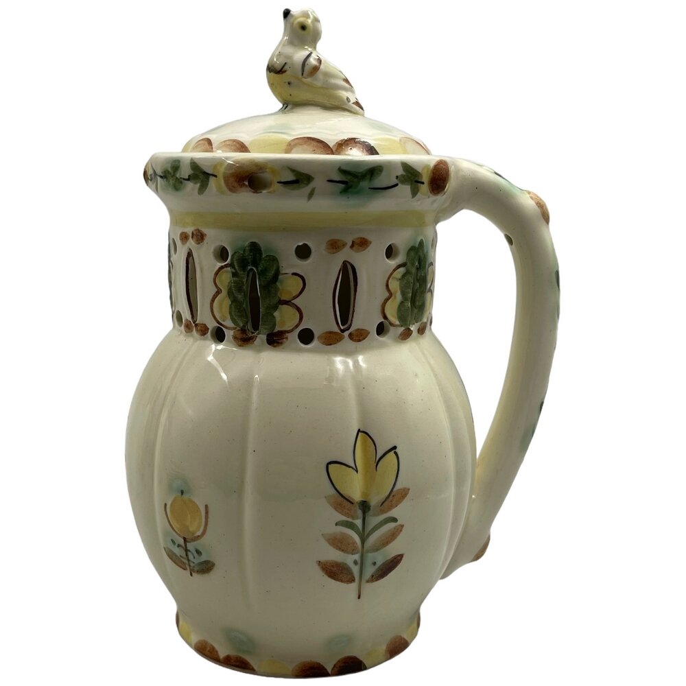 Кружка-шутиха "Напейся, но не облейся", фаянс, роспись, 1952-1962 гг, ЗиК, Конаково, СССР