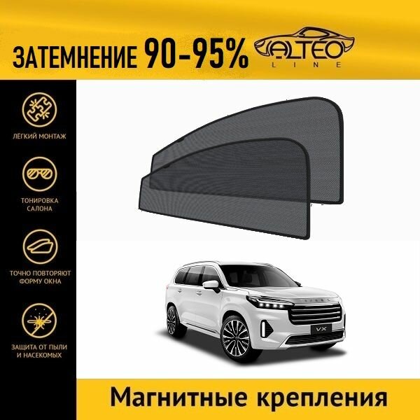 Автошторки ALTEO PREMIUM на Exeed VX, 1 (2020-н. в.) на передние двери на магнитах