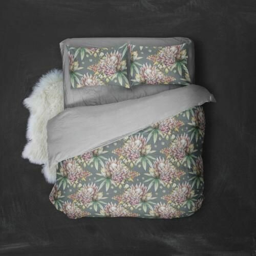 Арт комплект постельного белья Винтажная Протея, Евро, Пододеяльник 200/200, наволочки 50/70