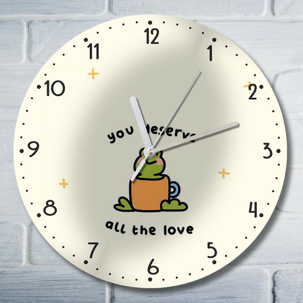 Настенные часы УФ "лягушки милота (мемы, жабки, ты заслуживаешь любви) - 10039"