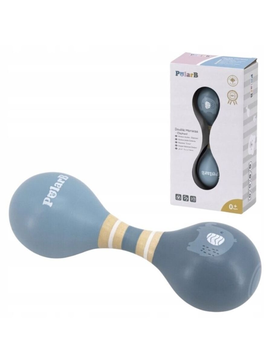 Маракас-погремушка деревянный Viga Toys PolarB Слоник, 44089