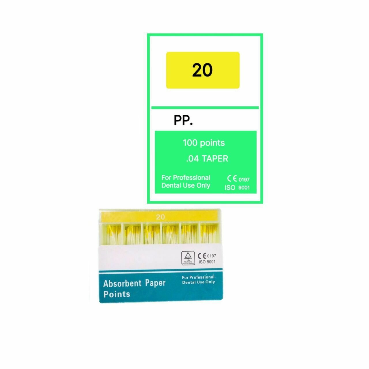 NeoHealth, Штифты бумажные абсорбирующие эндоканальные конусность 04 №20, 100 шт/уп